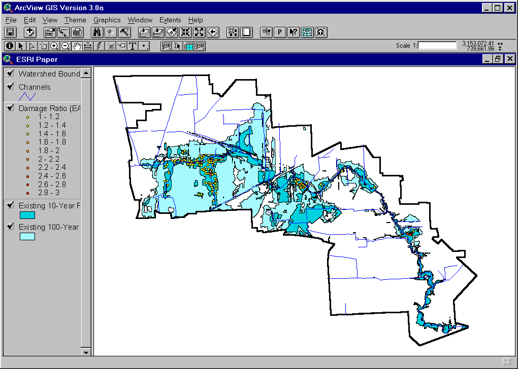 GIS Applications in Developing a Flood Reduction Plan for a 211(f) Project